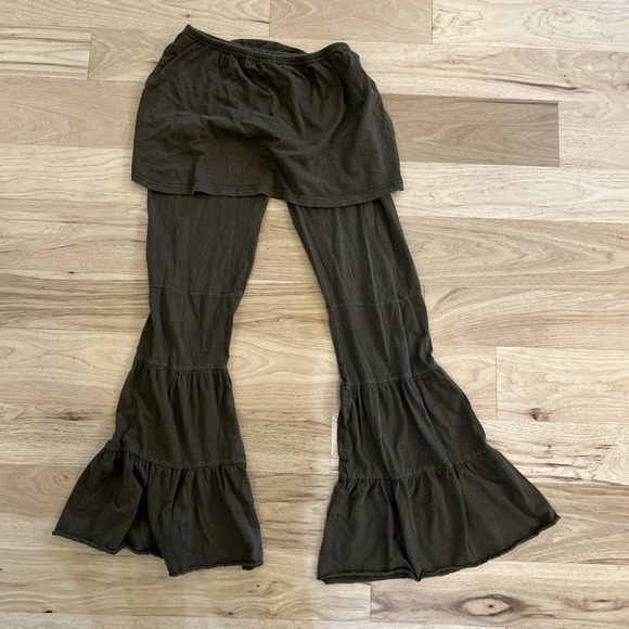 Skirts | Y2k Boho Wide Flares With Mini Skirt Attached Color Is Brown ...